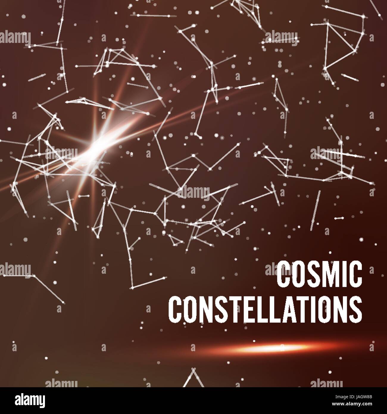 Cosmic Constellations Background Vector. Abstract Magic Space Stock ...