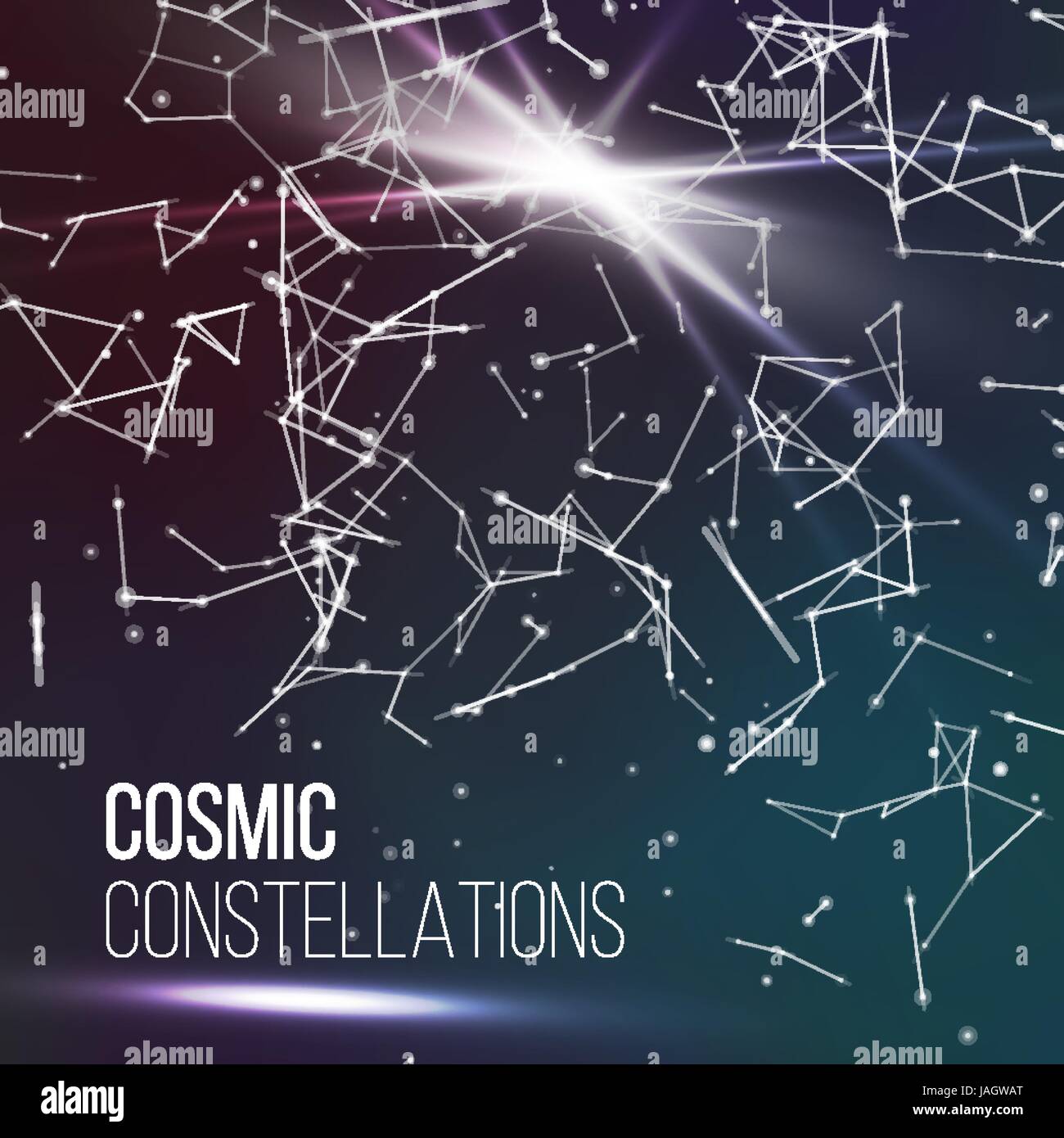 Cosmic Constellations Background Vector. Abstract Magic Space Stock ...