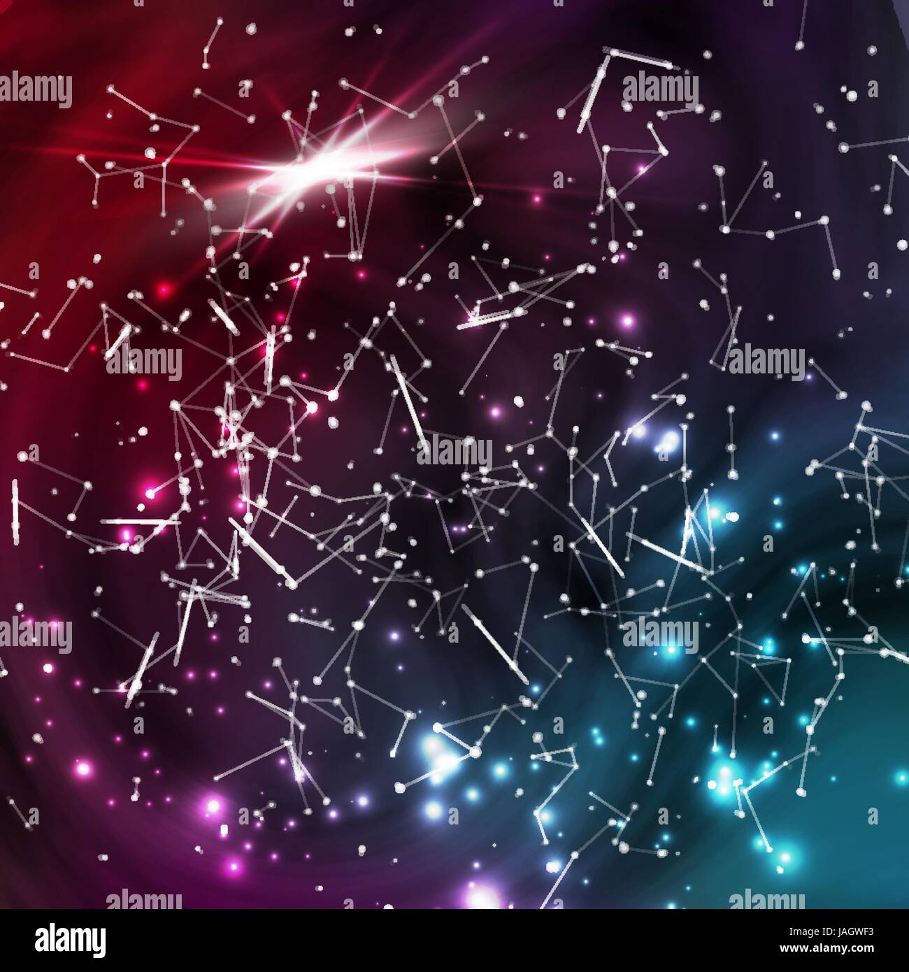 Cosmic Constellations Background Vector. Abstract Magic Space Stock ...