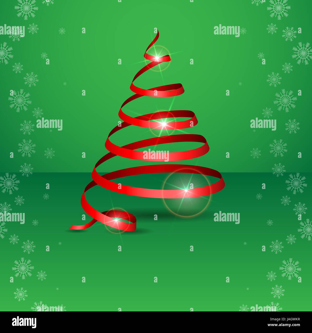 Stylized Ribbon Christmas Tree. Vector Illustration. Eps 10 Stock Photo ...