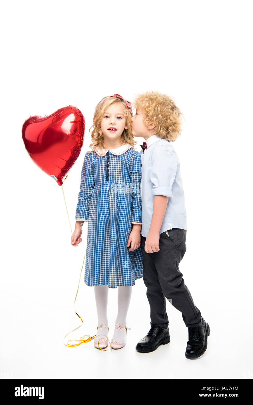 Kids with heart shaped balloon Stock Photo - Alamy