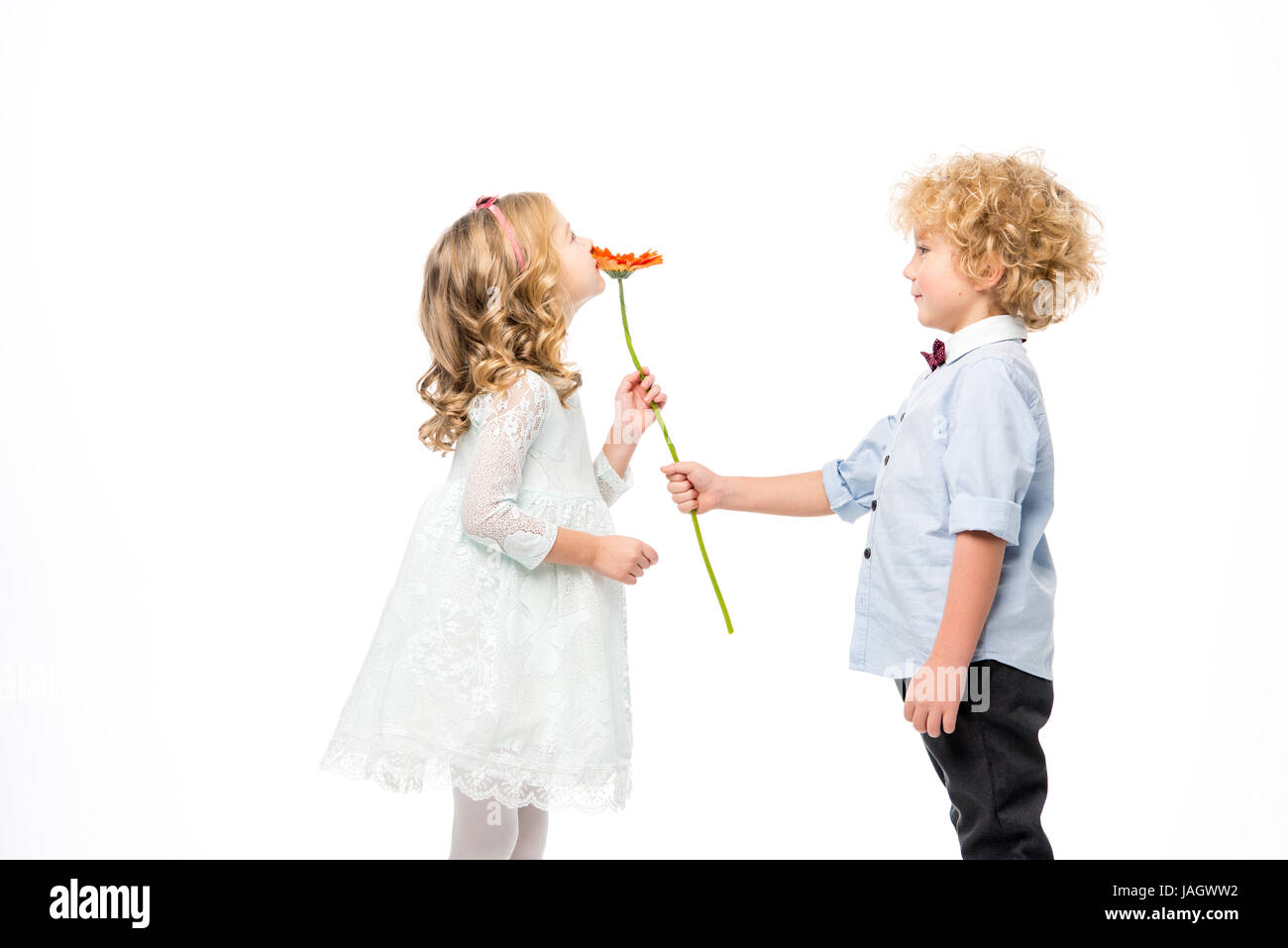 Female kids children flower hi-res stock photography and images - Alamy