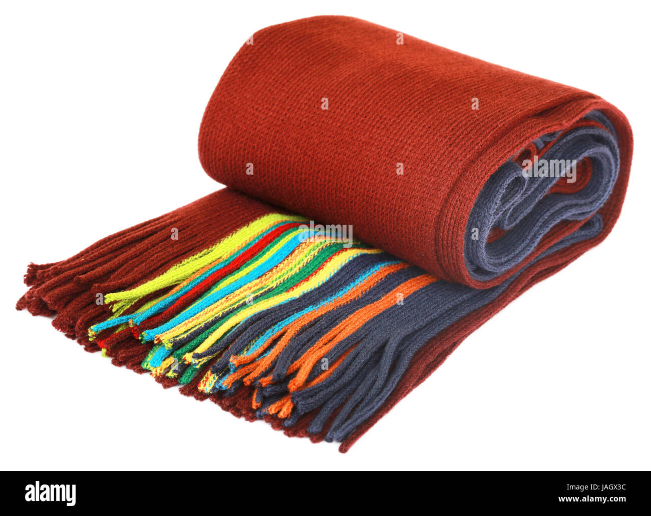 Woolen muffler over white background Stock Photo - Alamy