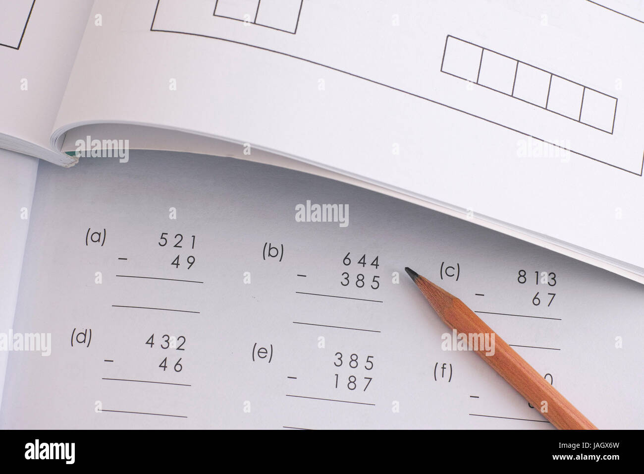 Solving Mathematical Problem. Homework Stock Photo - Alamy