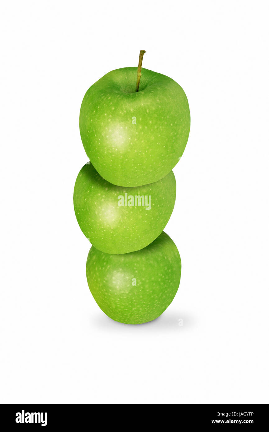 Three green apples hi-res stock photography and images - Alamy