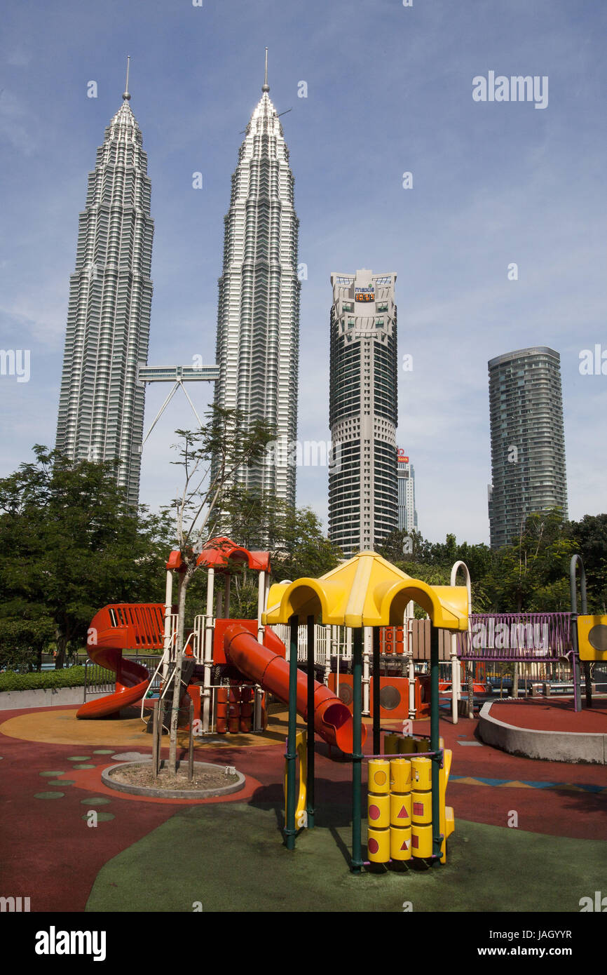 Malaysia,Kuala Lumpur,Petronas of Tower,park,playground Stock Photo - Alamy