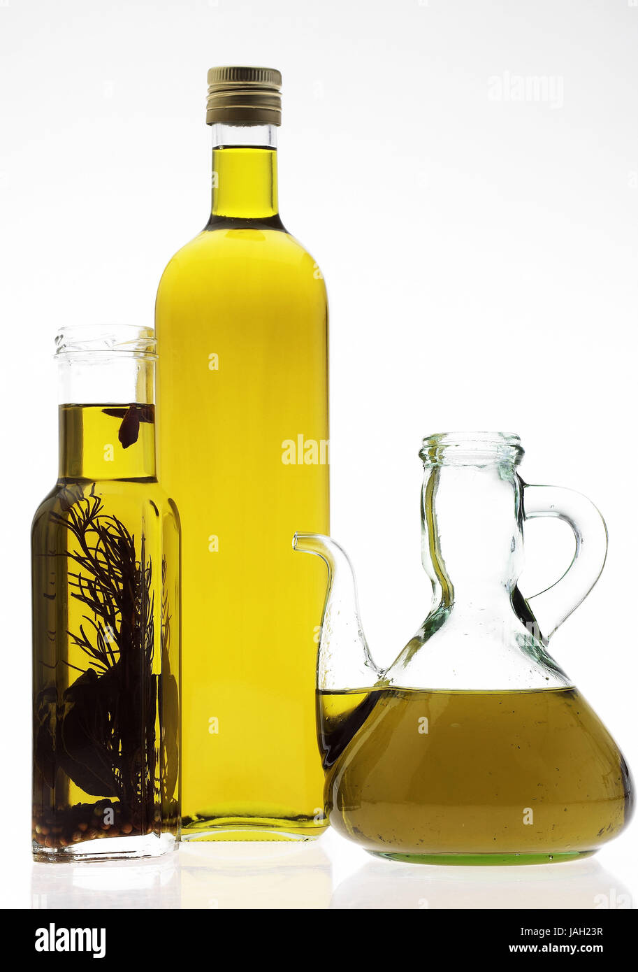 Olive oil,flasks,white background Stock Photo - Alamy