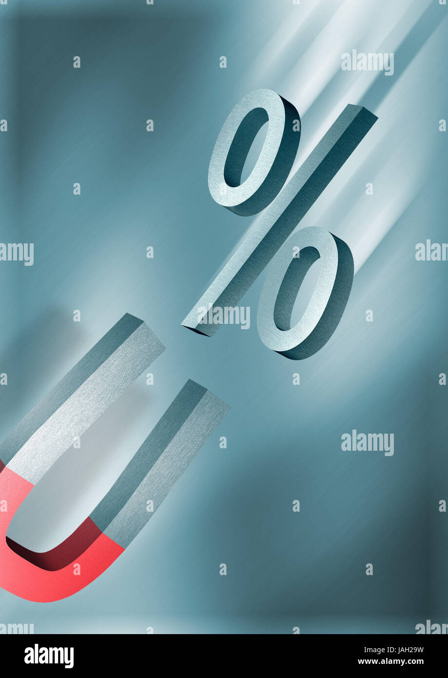 Percent signs 3-D and magnet Stock Photo - Alamy