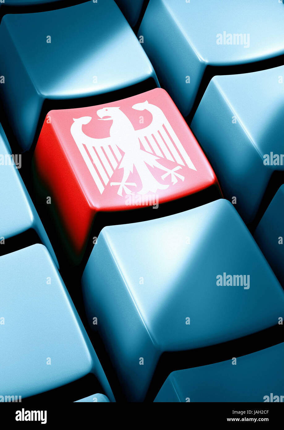 Bundle eagle on keyboard Stock Photo - Alamy
