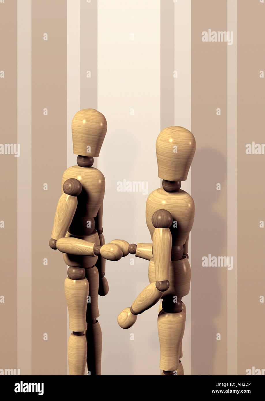 Manikins with the handshake Stock Photo - Alamy