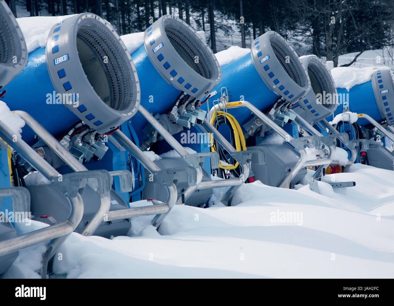 Snow cannons in the snow Stock Photo - Alamy
