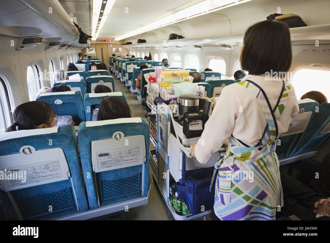 Japan,Shinkansen high-speed train,inside,passengers,staff,service,board Stock Photo - Alamy