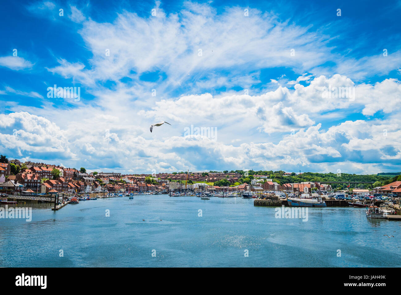 Whitby Harbour Landscape Stock Photo - Alamy