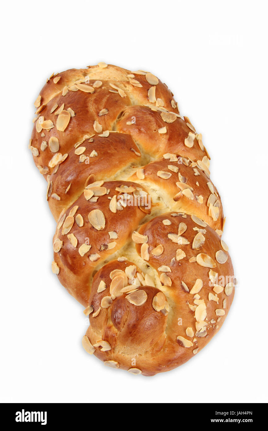 braided bread plait with almonds Stock Photo - Alamy