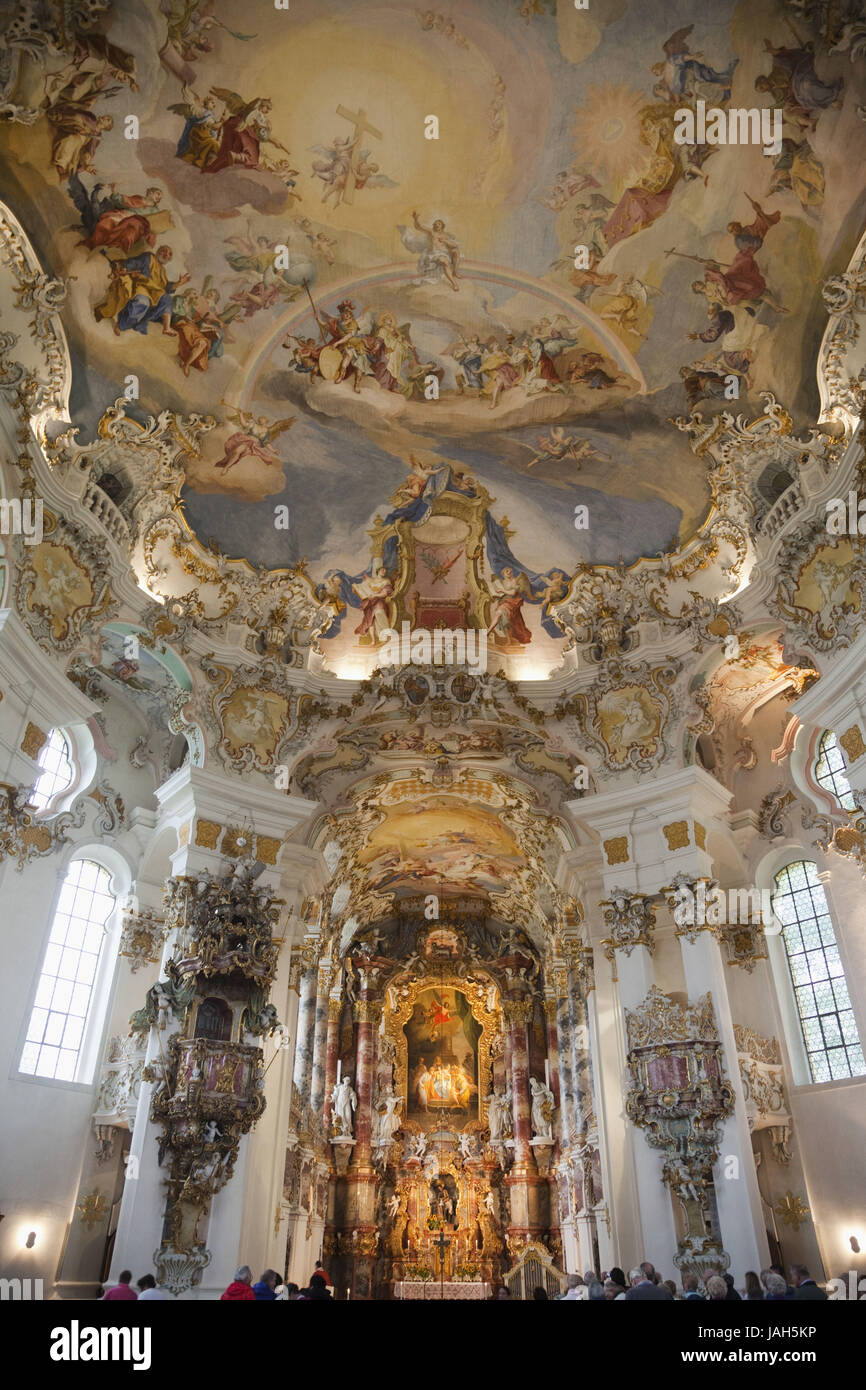 Germany,Bavaria,romantic street,Wieskirche,interior view Stock Photo ...