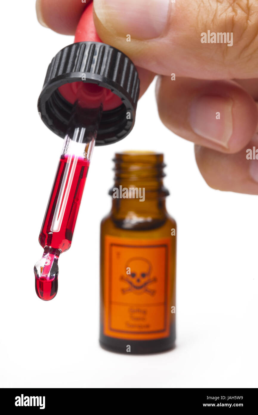 Flask and pipet with toxic liquid Stock Photo - Alamy