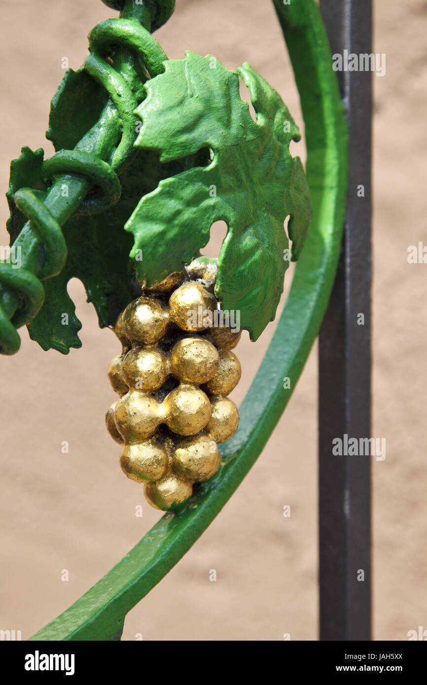 Germany,the Rhinegau,mountain Johannis,wine leaves,grapes,gold,art ...