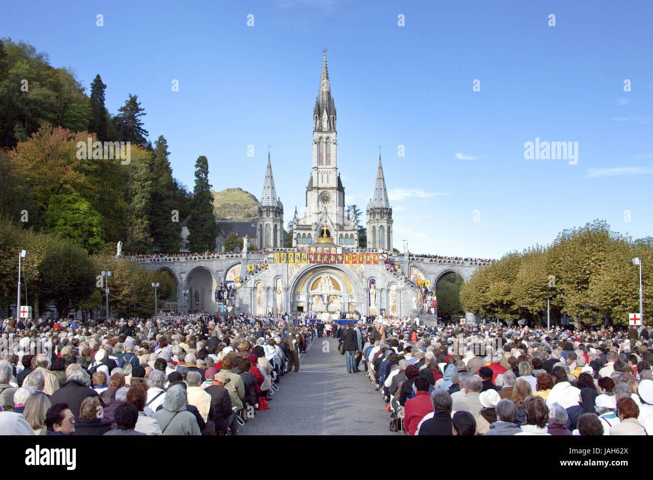 France,the Pyrenees,Lourdes,rosary basilica,Notre lady de Lourdes ...