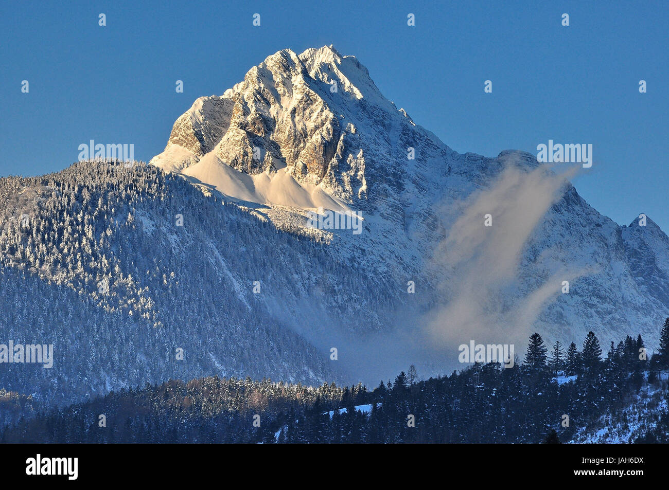 Germany,Bavaria,Mittenwald,weather stone,winter,Upper Bavaria ...