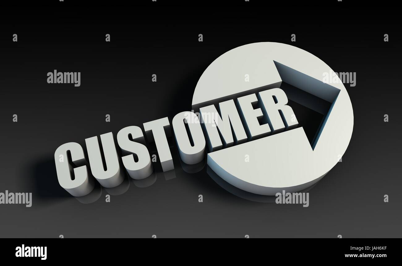 Customer Concept With an Arrow Going Upwards 3D Stock Photo - Alamy