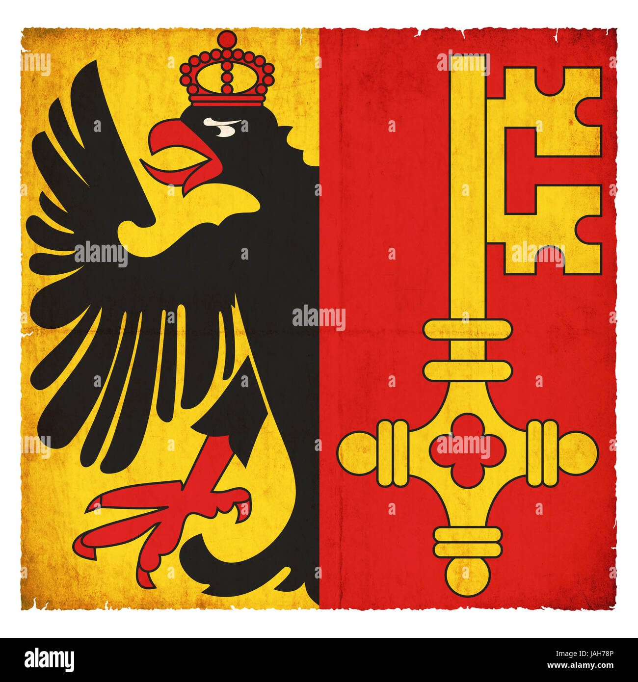 Flagge von Genf (Schweizer Kanton) im Grunge-Design Stock Photo - Alamy
