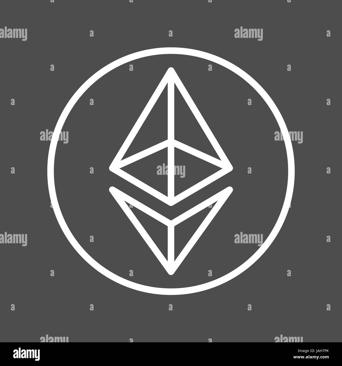 Ethereum sign thin line icon for internet money Stock Vector Image ...