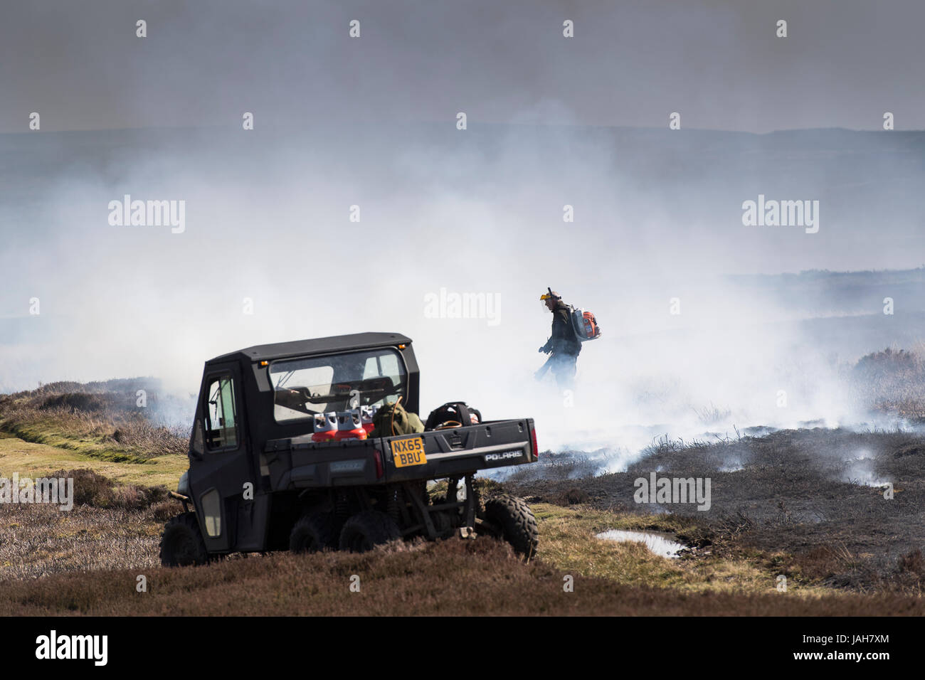 Heather burning on moors hi-res stock photography and images - Alamy