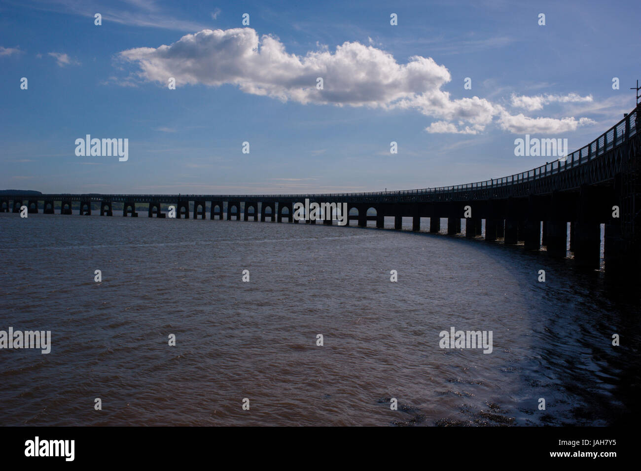 The Tay Rail Bridge at Dundee. Situated on the north bank of Firth of ...