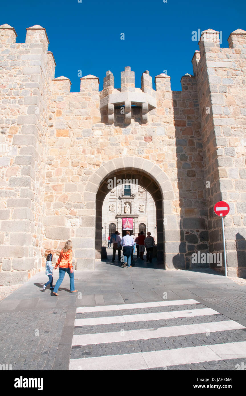 Medieval gate of the city wall. Avila, Spain Stock Photo - Alamy