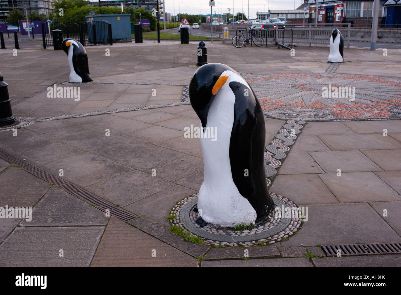 Penguins outside Dundee's Discovery Centre. Dundee, Scotland. Situated ...