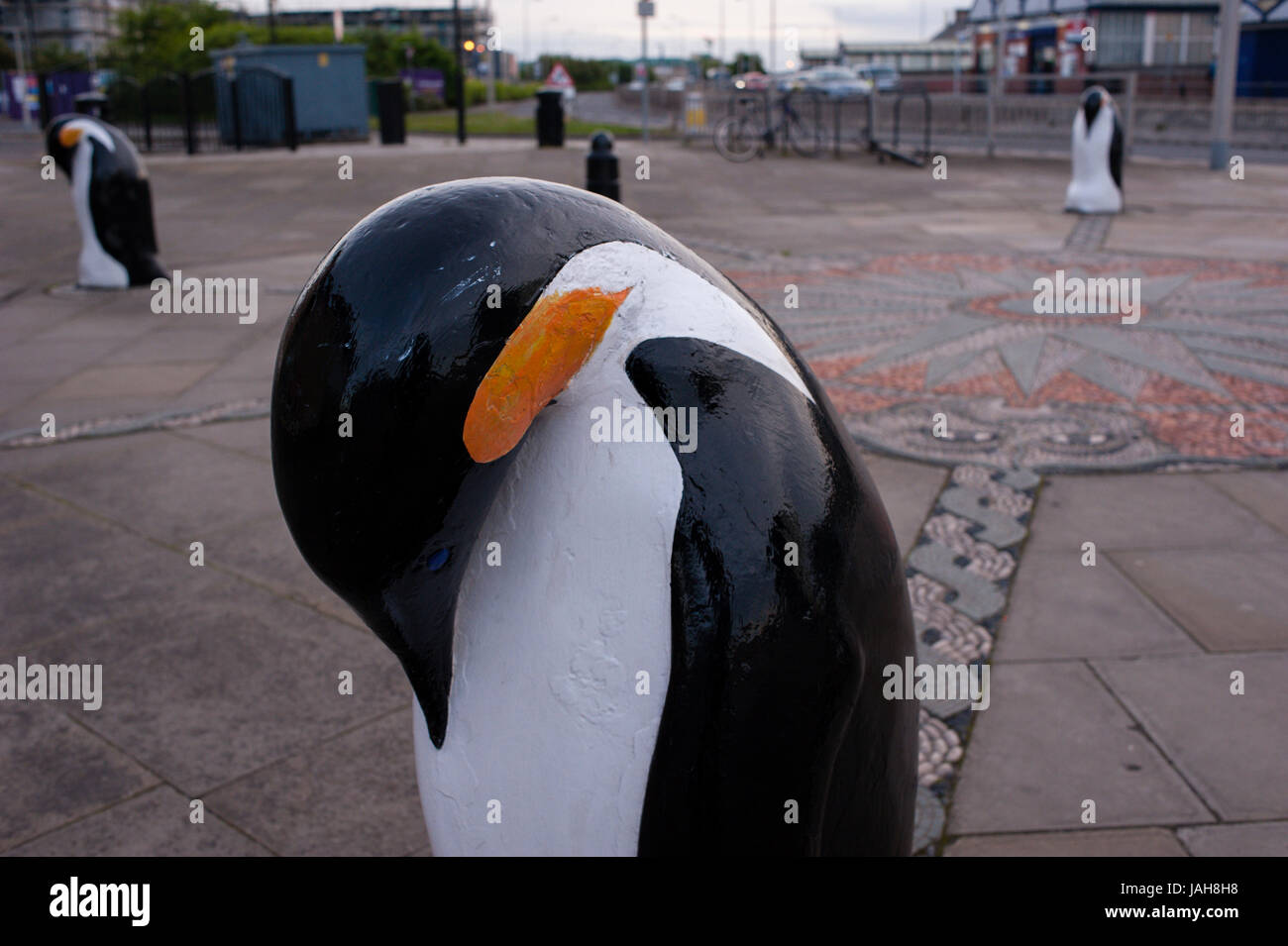 Penguins outside Dundee's Discovery Centre. Dundee, Scotland. Situated ...