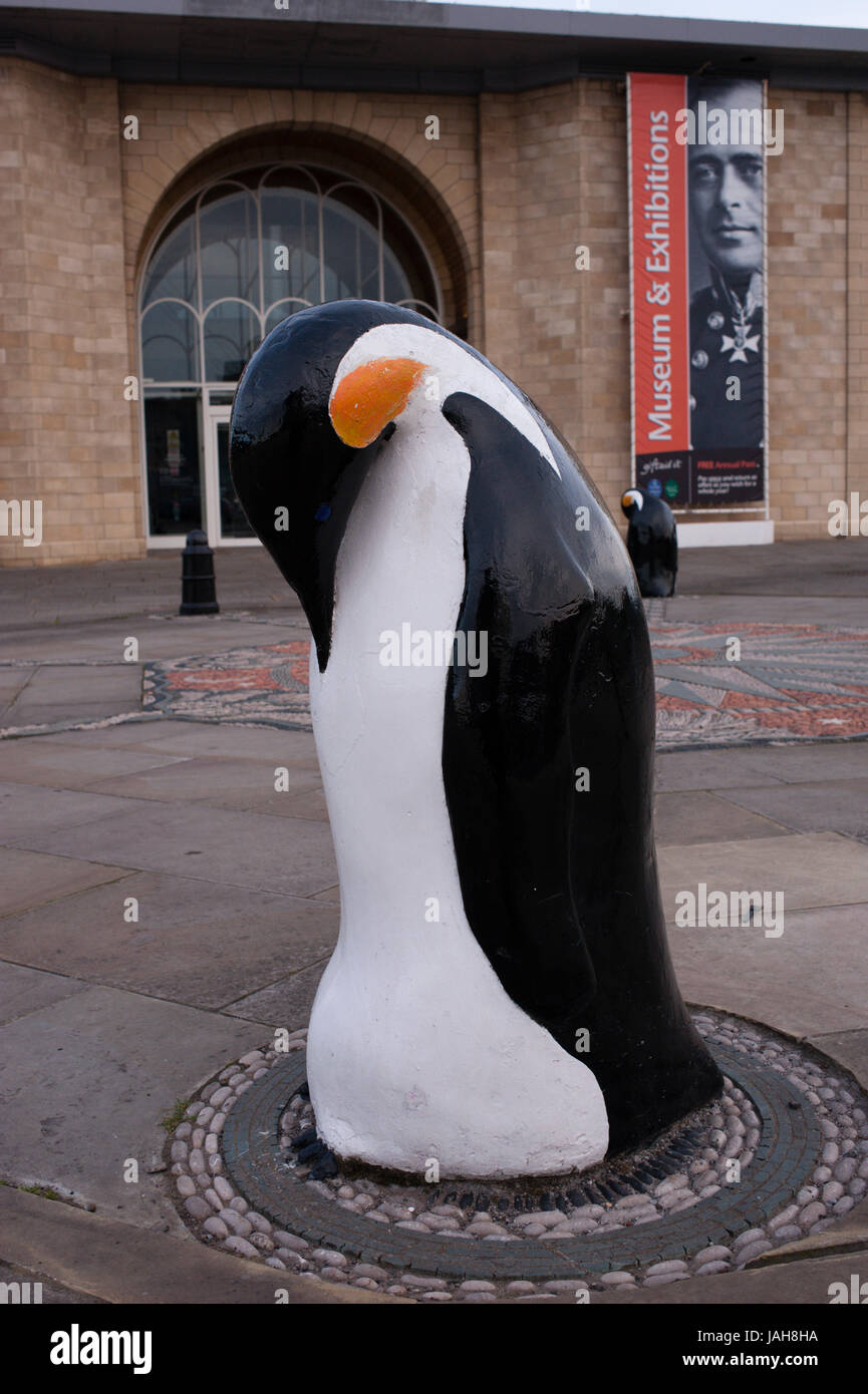 Penguins outside Dundee's Discovery Centre. Dundee, Scotland. Situated ...