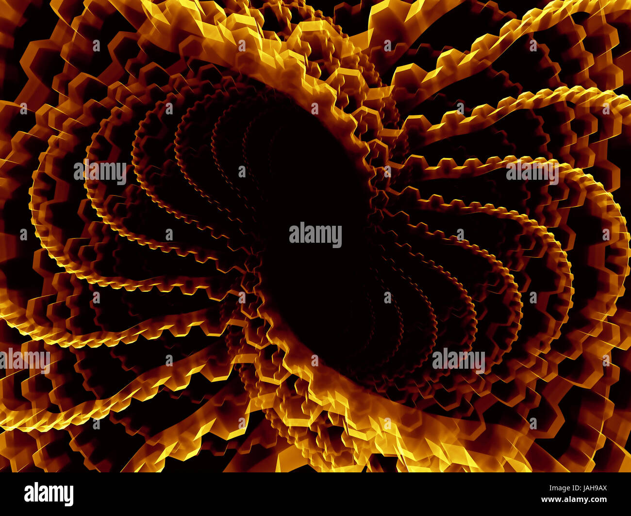 Golden Gears series. Background of golden fractal gear elements for ...
