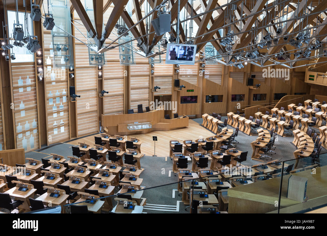 Interior of the Scottish Parliament Building, Holyrood, Edinburgh ...