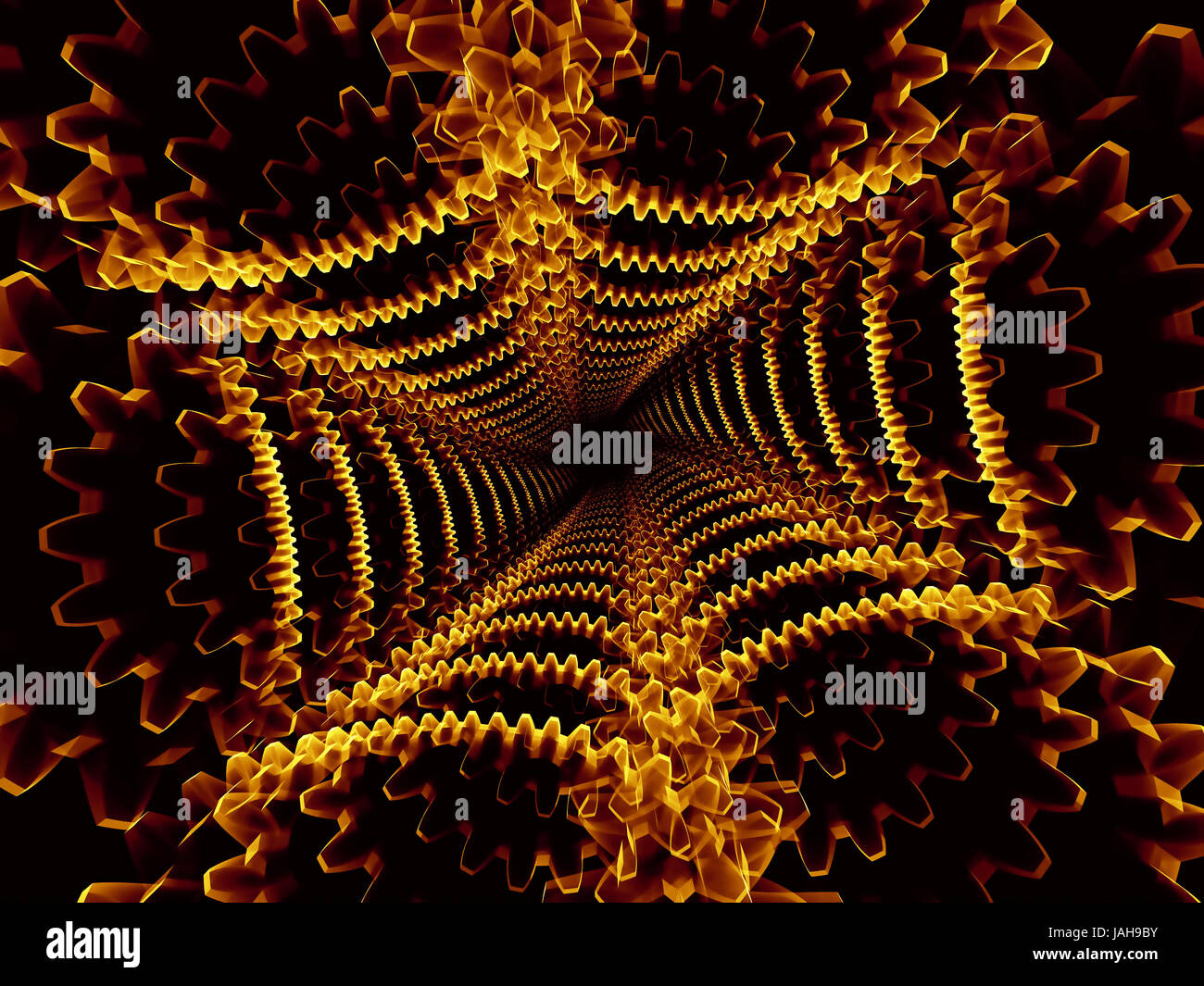 Golden Gears series. Background of golden fractal gear elements for ...