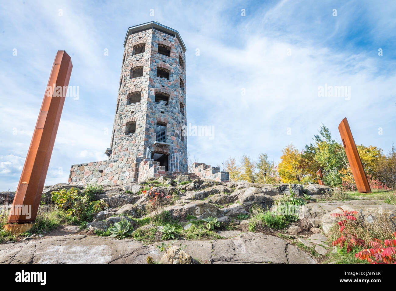 Public stone viewing tower during a sunny day Stock Photo - Alamy