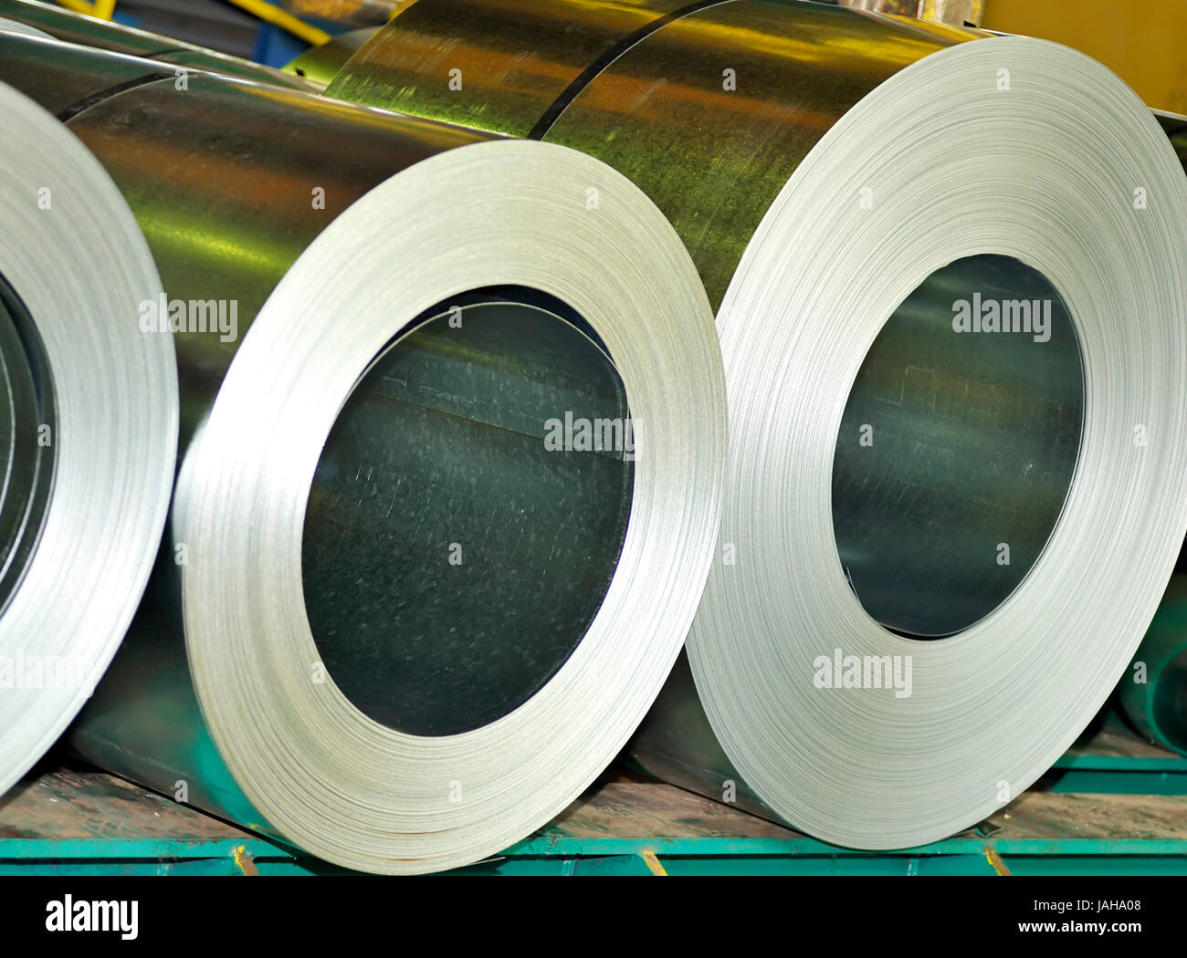 rolls of steel sheet in a warehouse Stock Photo - Alamy