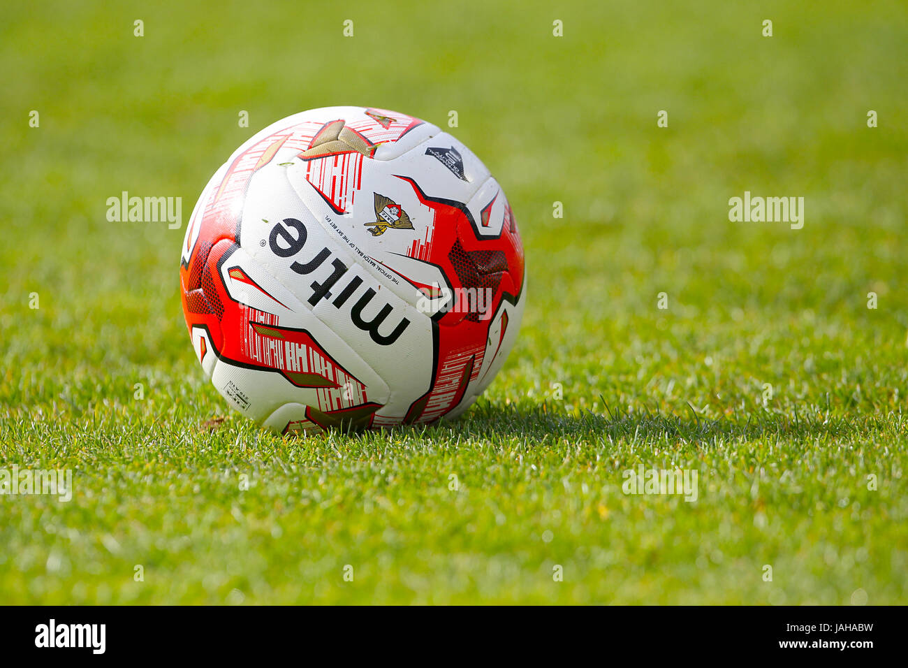 General view of a Mitre football on the pitch Stock Photo - Alamy
