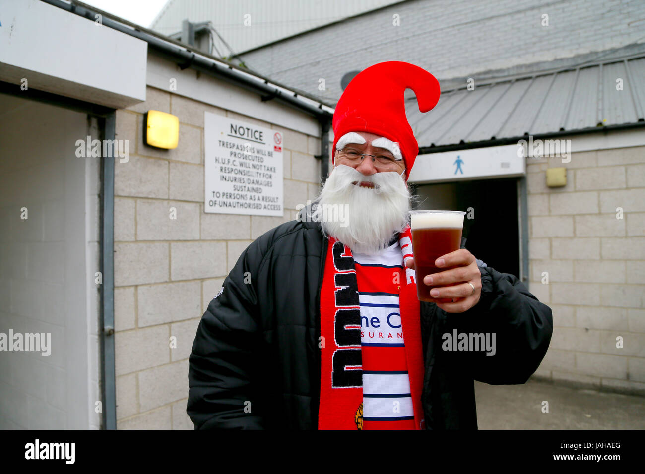Doncaster Rovers fans in fancy dress arrive for the match Stock Photo ...