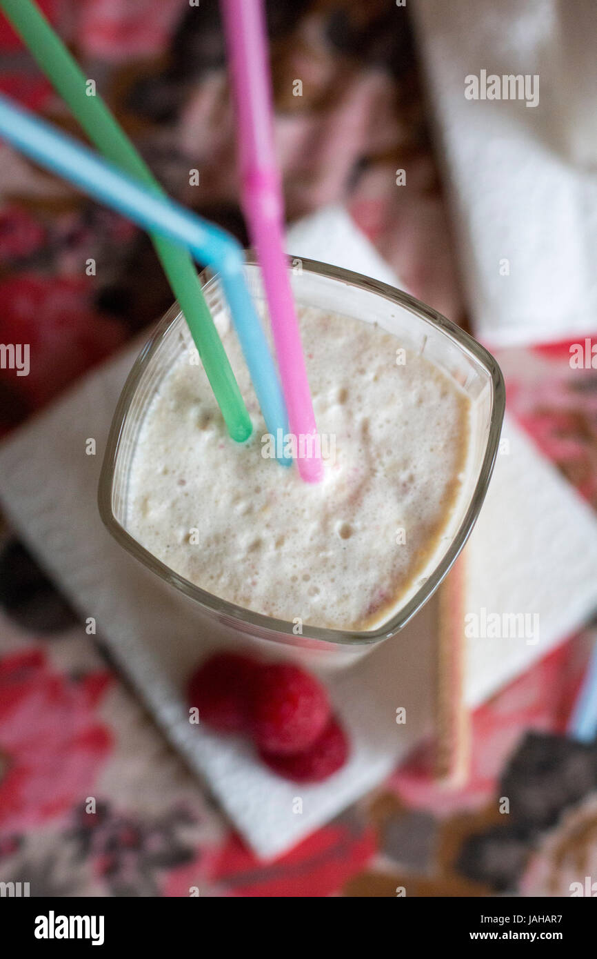 white milkshake from top Stock Photo - Alamy