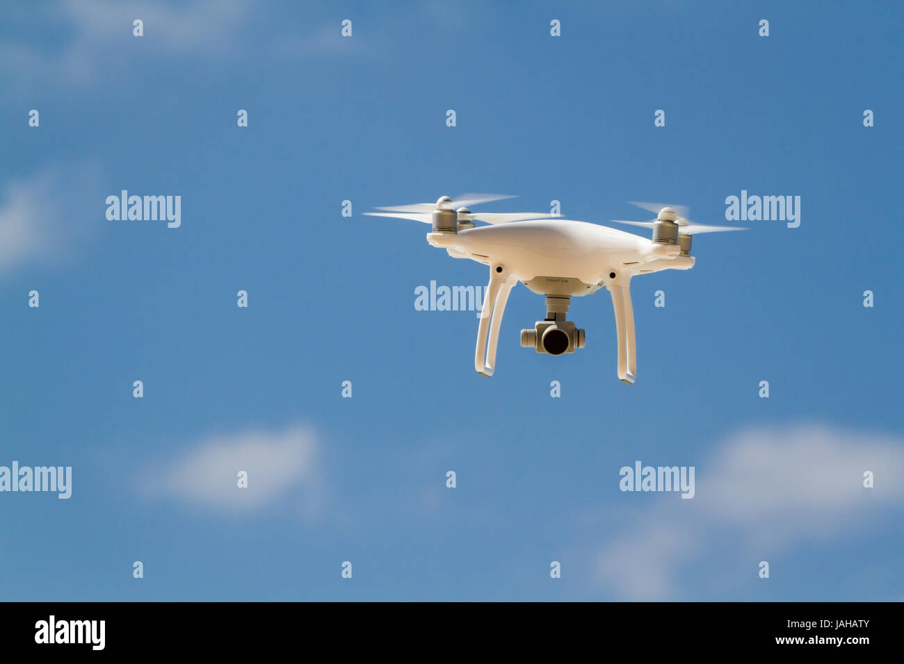 In flight UAS drone quadcopter Stock Photo - Alamy
