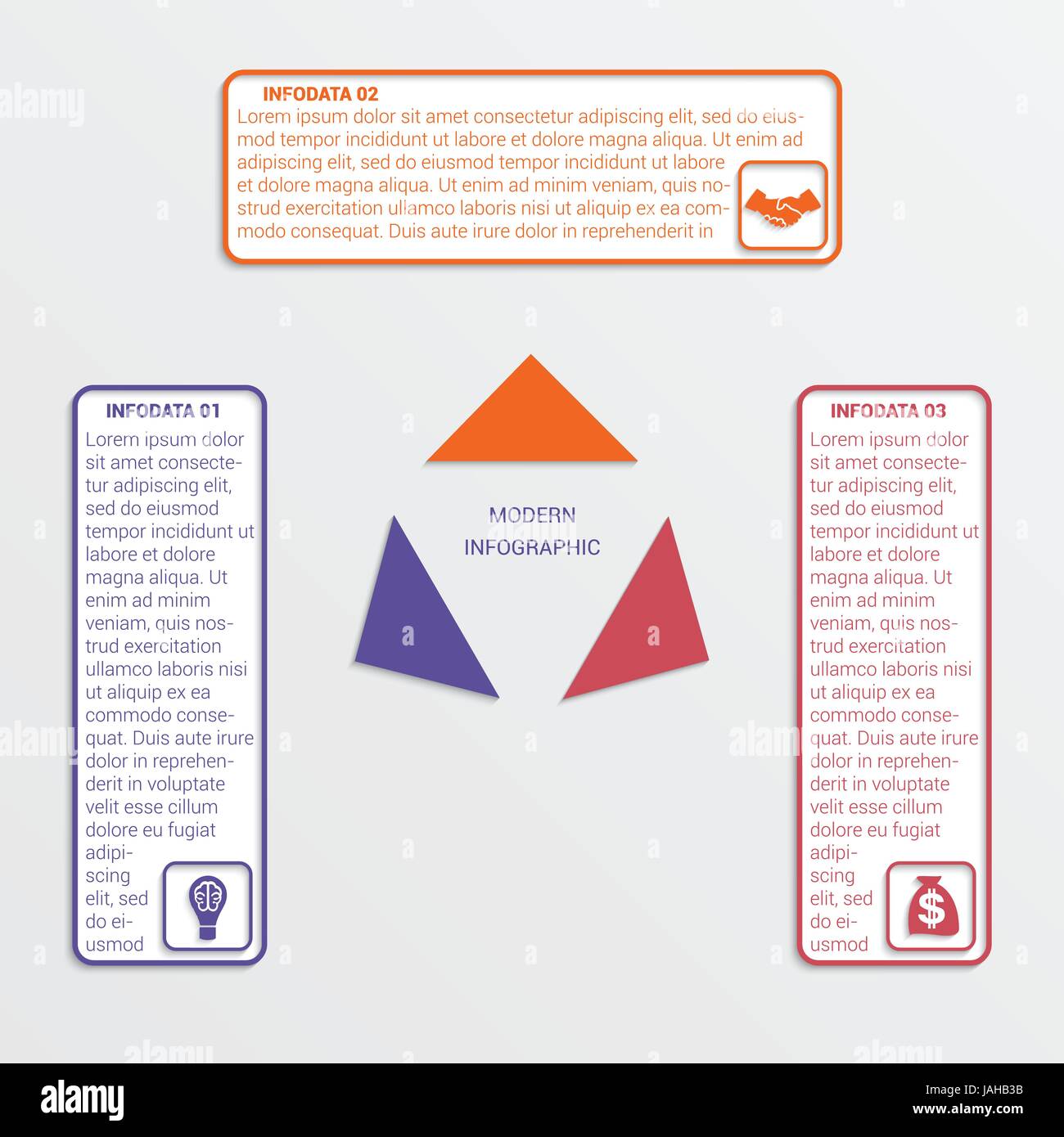 Colour triangles modern infographic template for business concept with ...