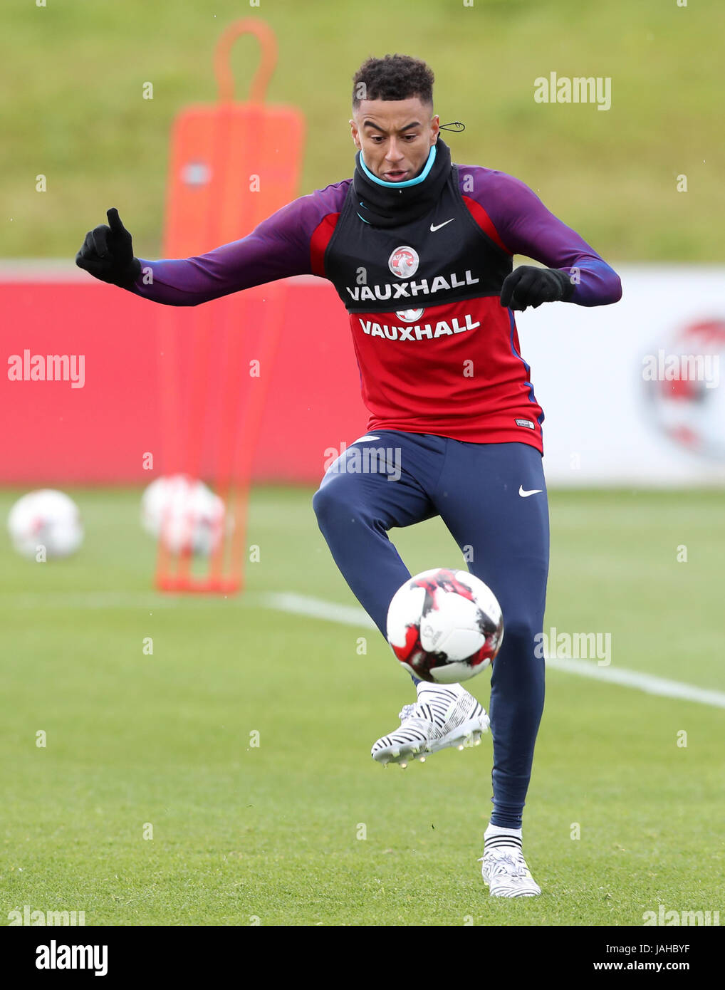 England's Jesse Lingard during the training session at St George's Park ...
