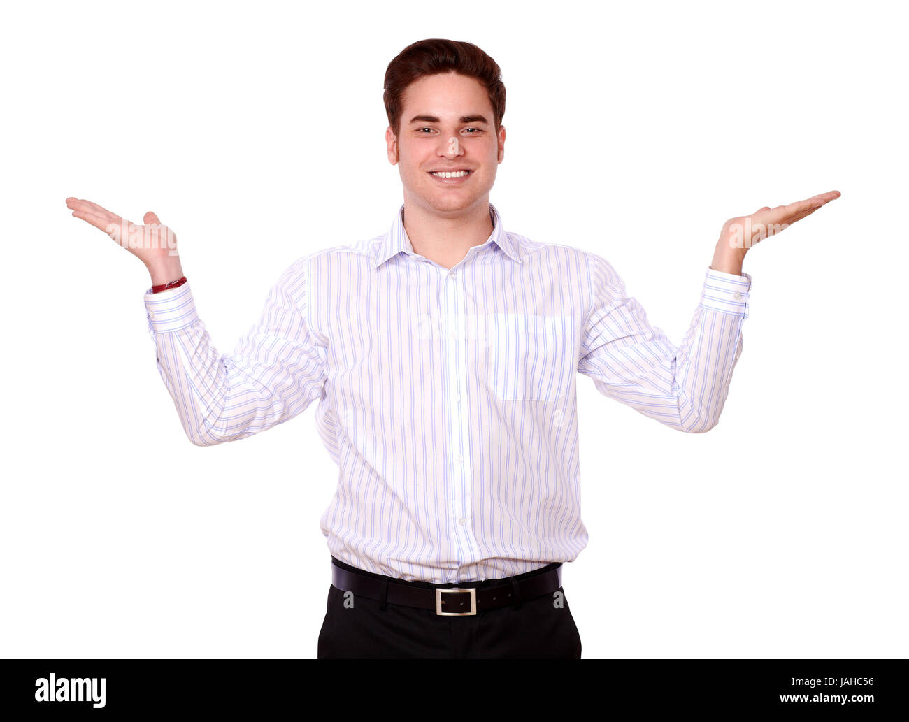 Boy holding out palms of hands hi-res stock photography and images - Alamy