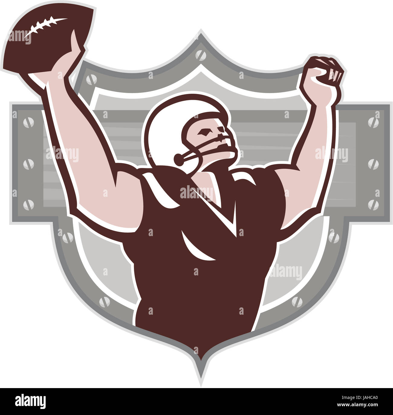Illustration of an american football gridiron wide receiver running ...