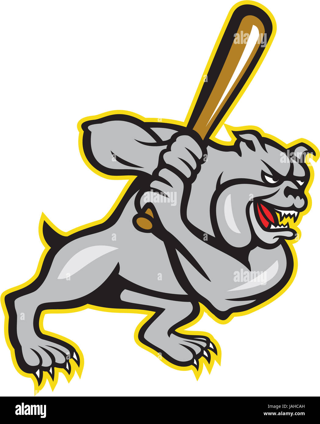 Bulldog Playing Baseball