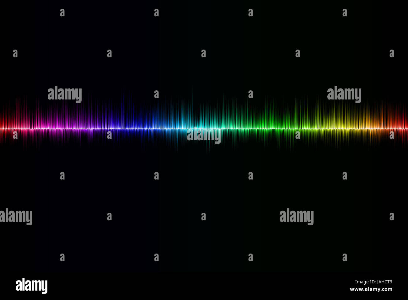 rainbow colors sound waves computer generated illustration Stock Photo ...