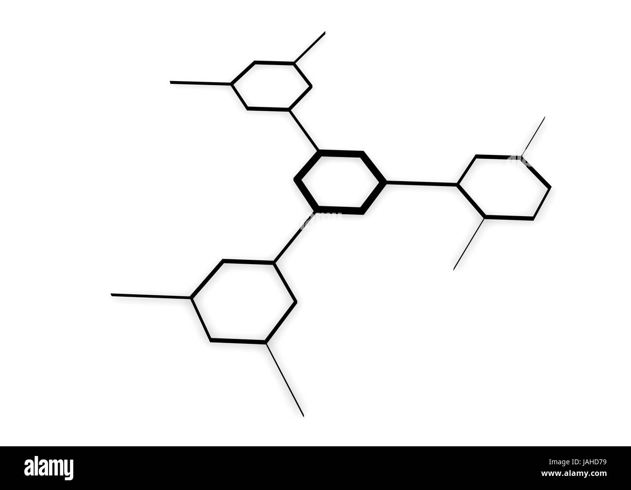 molecule made of hexagons with connections between Stock Photo - Alamy