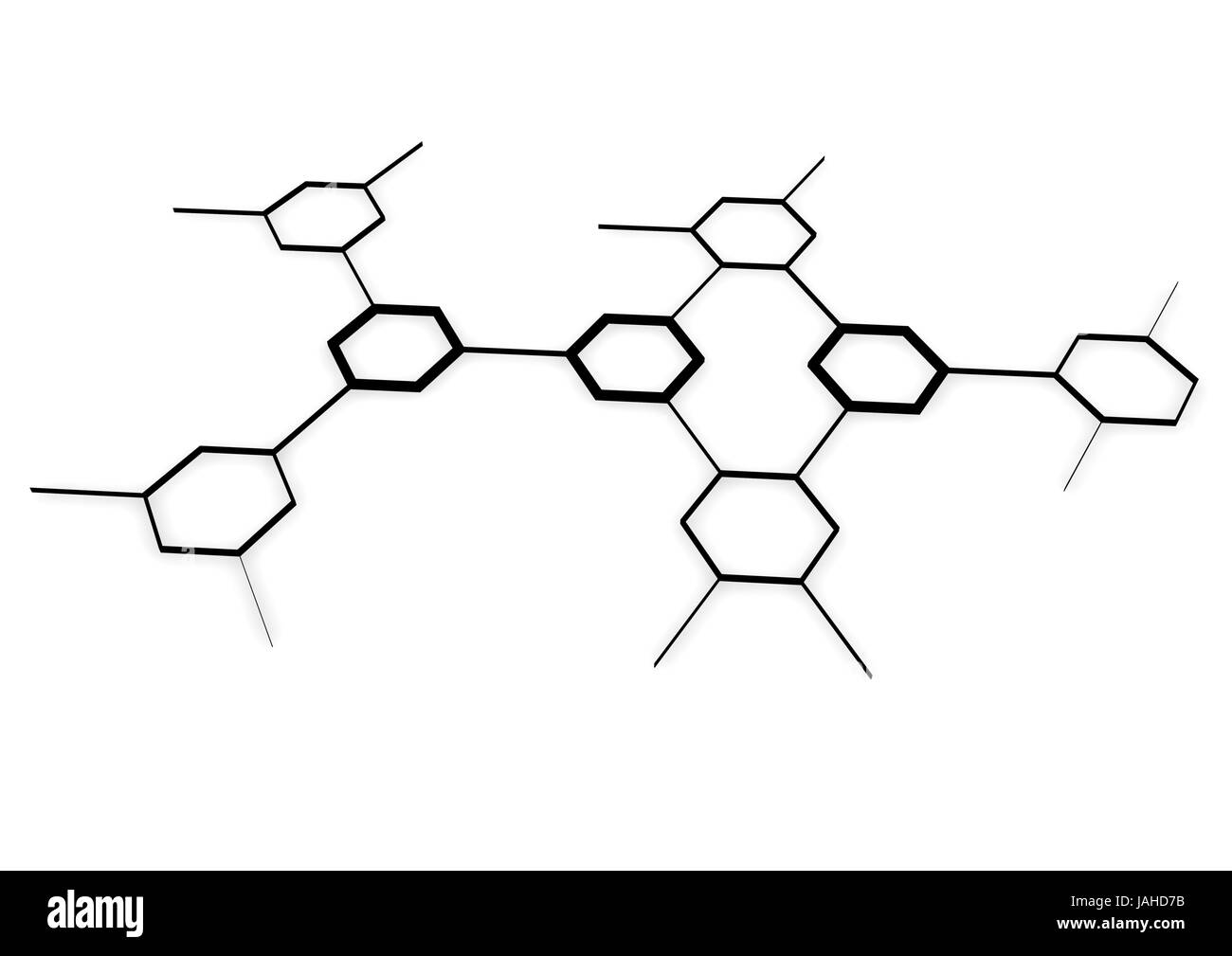 molecule made of hexagons with connections between Stock Photo - Alamy