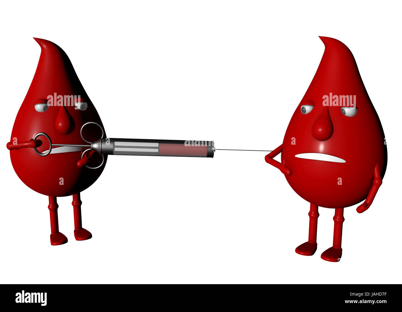 blood manikins with a big injection in hand Stock Photo - Alamy